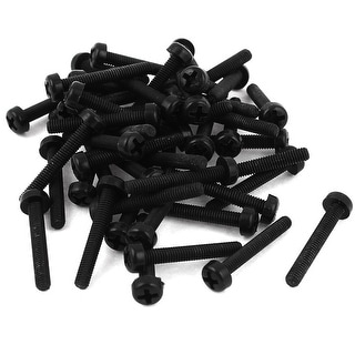 M3 x 20mm Plastic Phillips Cross Pan Head Machine Screws Black 50 PCS ...