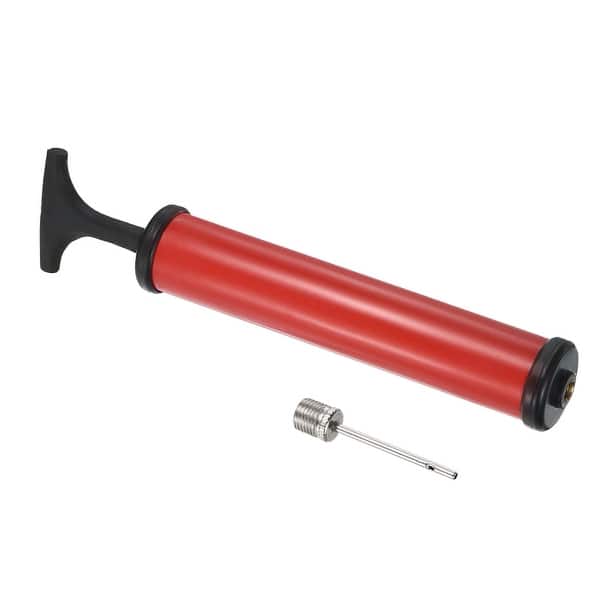 10" Sports Ball Pump Kit Hand Inflator with Inflation Needle Red Black ...