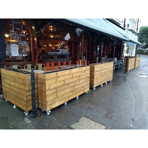 40inx12inx32in Solid Wood Rolling Planter Barrier - 1pc - Bed Bath ...