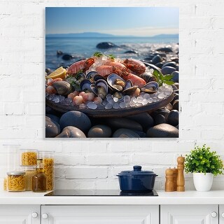 Designart "Sea Food Platter Oceanic Embrace I" Seafood Wall Art - Bed ...