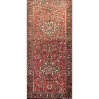 Pink Tabriz Persian Vintage Area Rug Handmade Wool Carpet - 4'8"x 12'9 ...