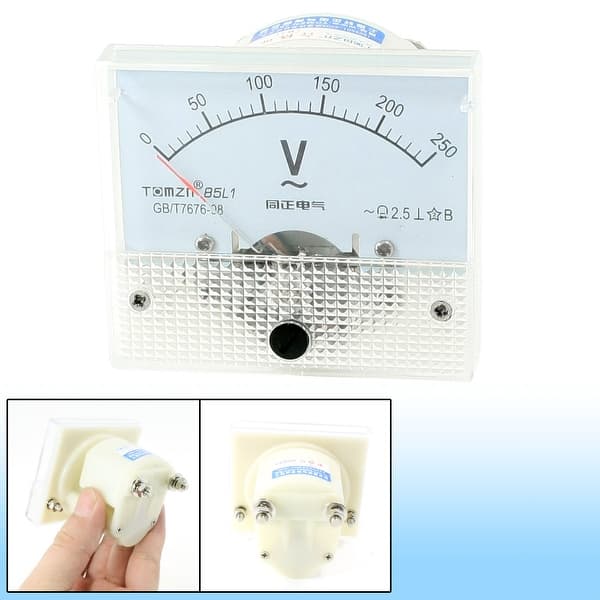 AC 0-250V Fine Tuning Dial Panel Rectangle Analog Voltage Meter ...