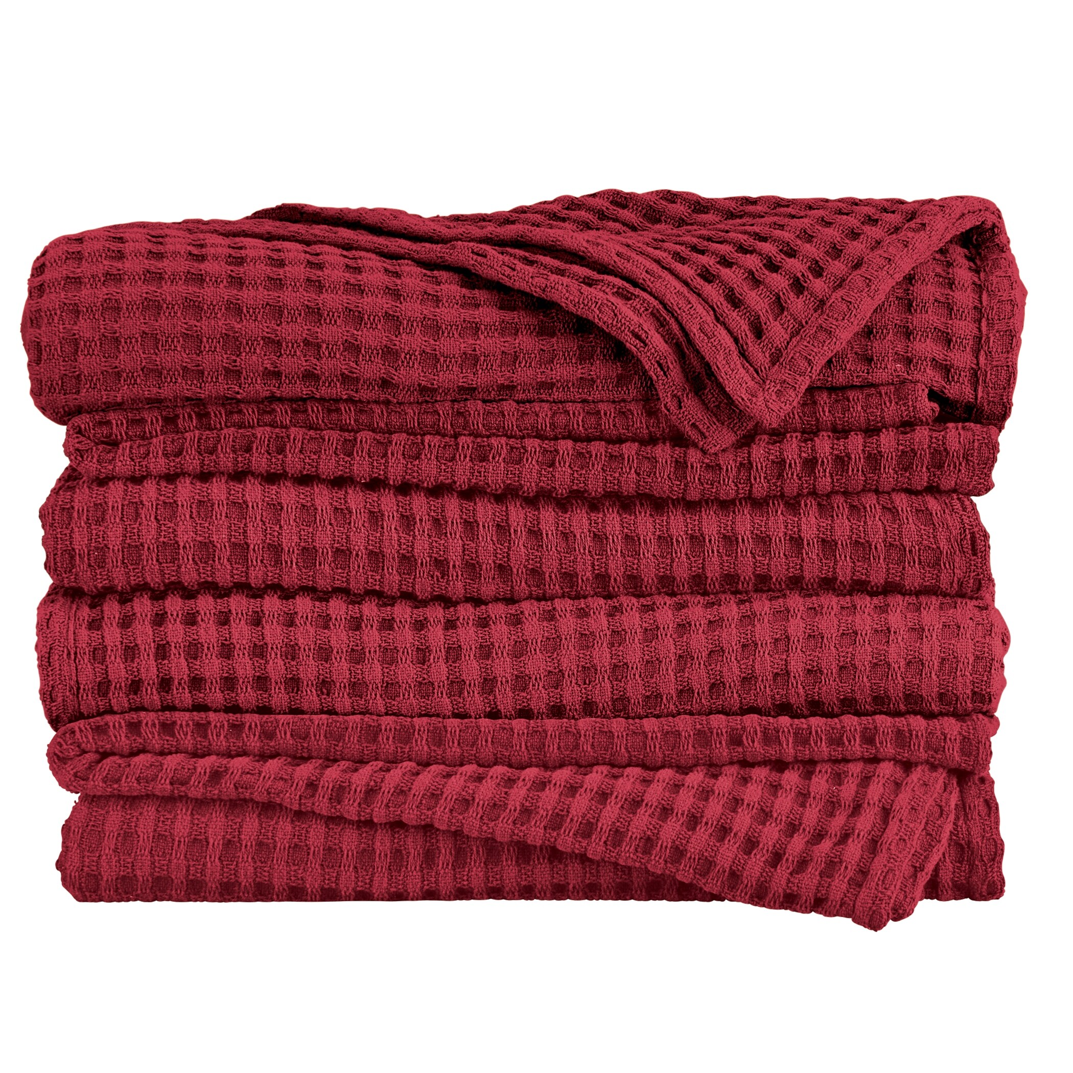 red waffle throw
