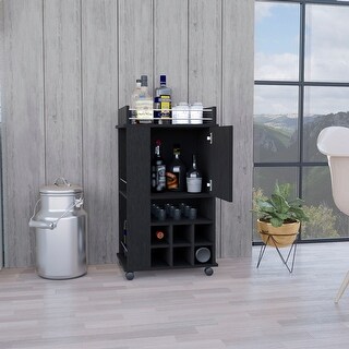 Bar Cabinet Buffets,Fargo Bar Cart with Cabinet, 6 Built-in Wine Rack ...