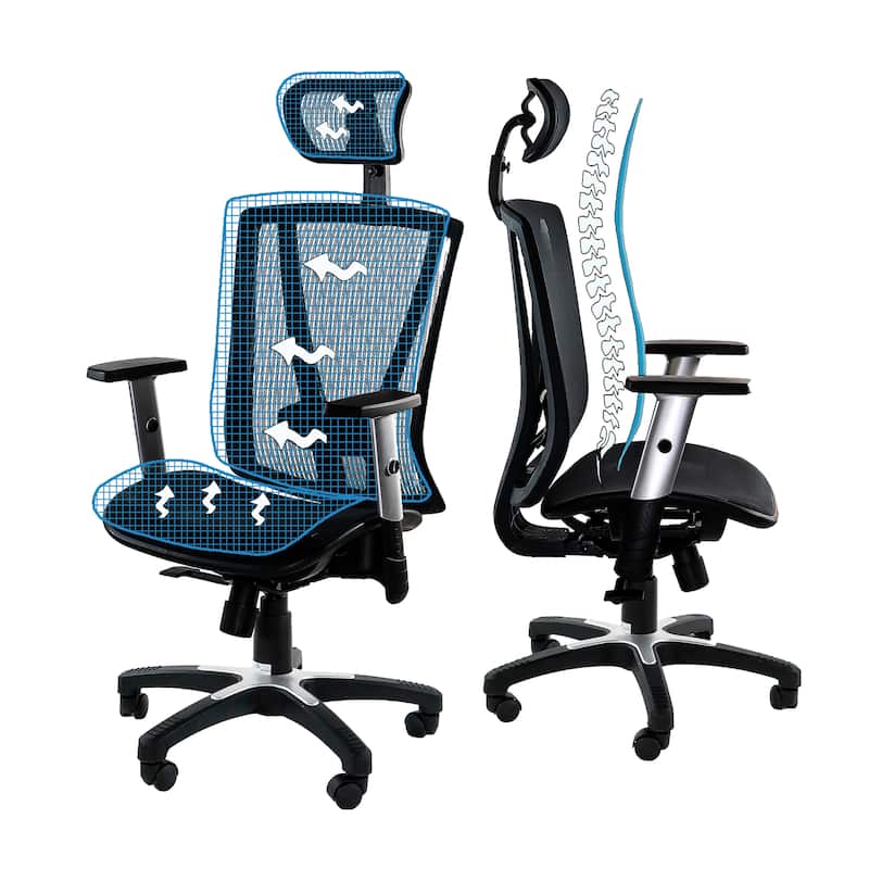ErgoMax Ergonomic Office Chair Height Adjustable Back Mesh, Home Office ...