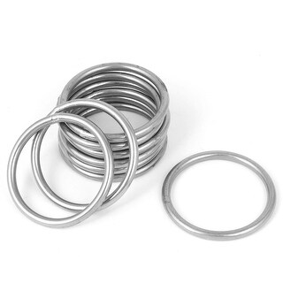 M5 x 60mm 201 Stainless Steel Webbing Strapping Welded O Rings 10 Pcs ...