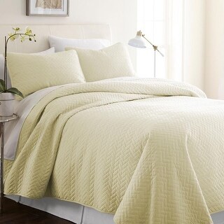 3pc Full/Queen Quilted Coverlet Set Softest Herring Yellow - Bed Bath ...
