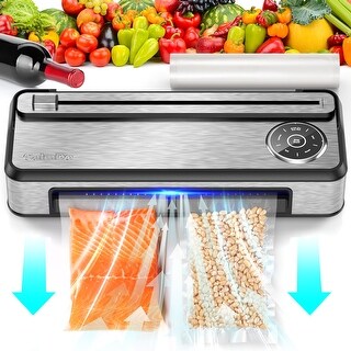 Vacuum Sealer Machine, -85Kpa Full Automatic Food Sealer with Cutter, 7 in 1 Food Vacuum Saver ...