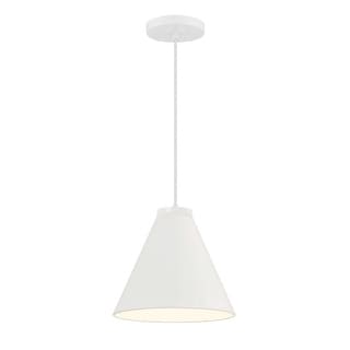 Lavery Vantage White Metal Shade 1 Light Hanging Conical Fixture - 10 ...