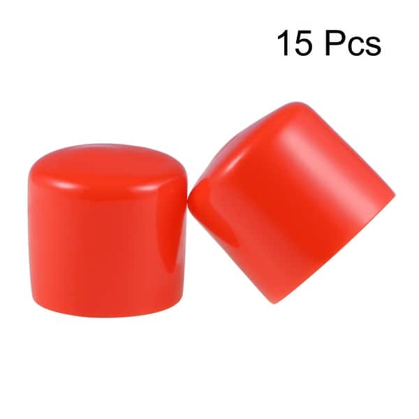 15pcs 34mm Round Red Vinyl End Cap Screw Thread Protector Rubber Caps ...
