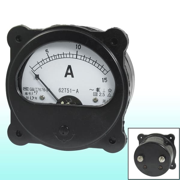 AC 0-15A Zero Setting Dial Panel Analog Ampere Meter Amperemeter Black ...