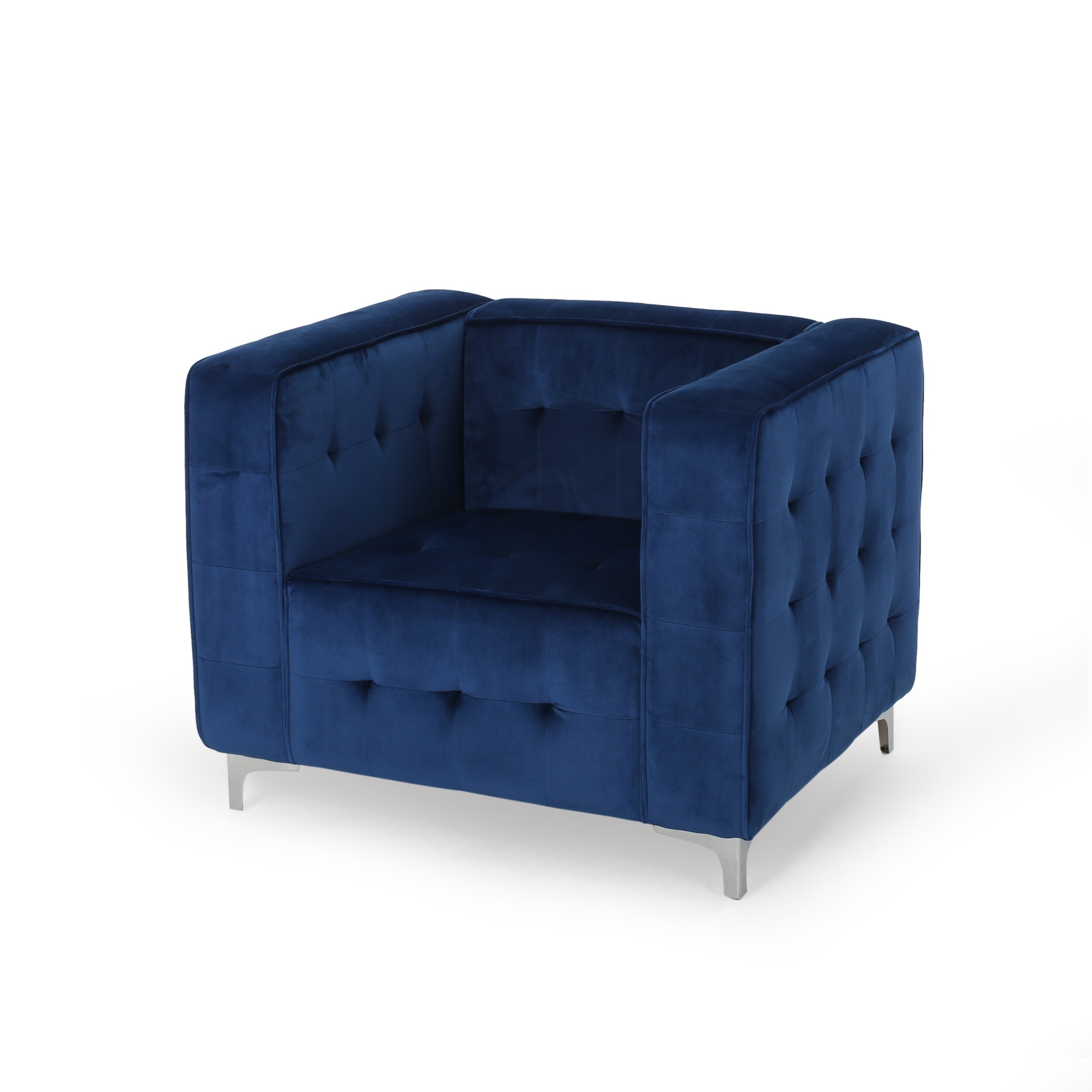 Sanders Modern Glam Velvet Cube Club Chair by Christopher Knight Home ...
