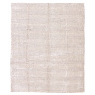 ECARPETGALLERY Hand Loomed Pearl Grey Wool Rug - 9'0 x 12'0 - Bed Bath ...