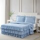 Triple Ruffle Medallion Damask Bedding Set - Bed Bath & Beyond - 36411741