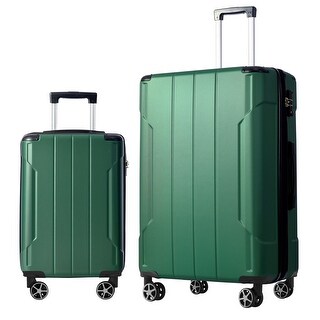 Green Luggage Sets 2 Piece, Hardshell ABS Lightweight & Expandable(only ...