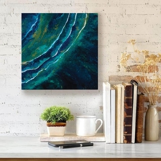 Abstract Art Design by Artist Sarah Wahl - 14"x14" Canvas Artwork - Bed ...