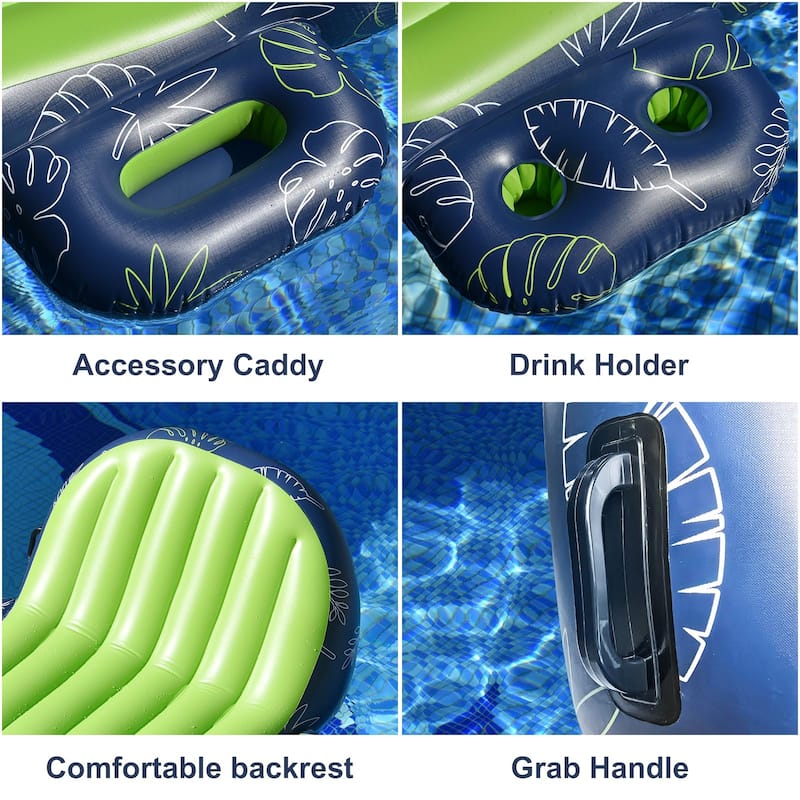Pool Float Lounger for Adults - Heavy Duty Inflatable Pool Floats with ...