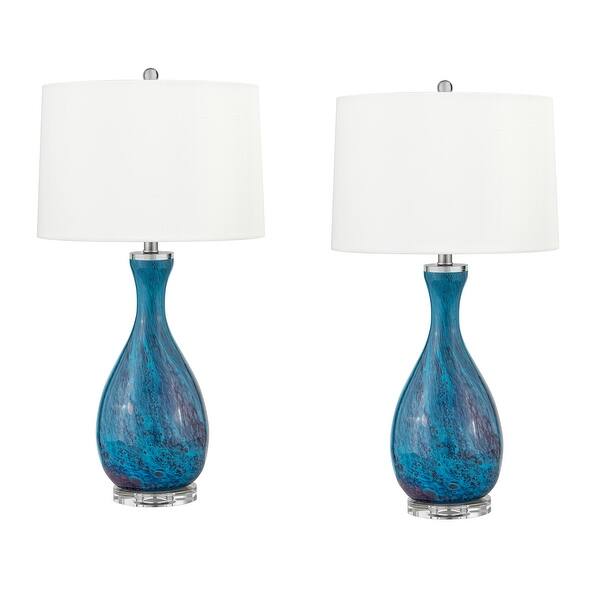 Balsamo 30 in. Light Blue and Dark Blue Table Lamp - Bed Bath & Beyond ...