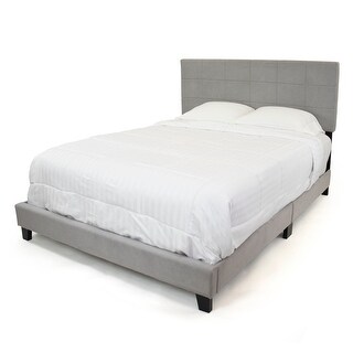 Humble Crew Queen Size Upholstered Low Profile Platform Bed, Grey - Bed ...