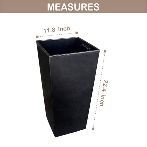 Lamela 22.4 in H Rectangular Plastic Modern Style Finezja Planter w ...