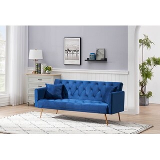 Sofa Bed Multifunctional Velvet Padded Folding Sofa Sponge Filled Futon ...