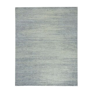 Shahbanu Rugs Hand Loomed Light Gray Jacquard Modern Organic Wool And ...