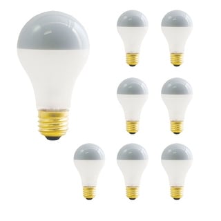 Bulbrite Pack of (8) 60 Watt Dimmable Inside Frost Silver Bowl A19 ...