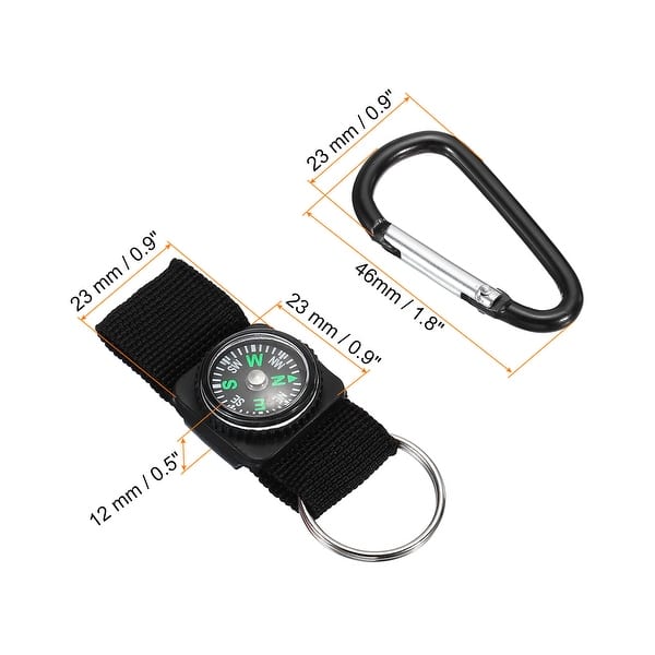 4Pcs Compass Keychain Belt Clip Camping Explorer Party Favors Black ...