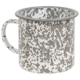 Gray Splatter Enamelware Mug - 4.25" high by 4" in diameter. - Bed Bath ...
