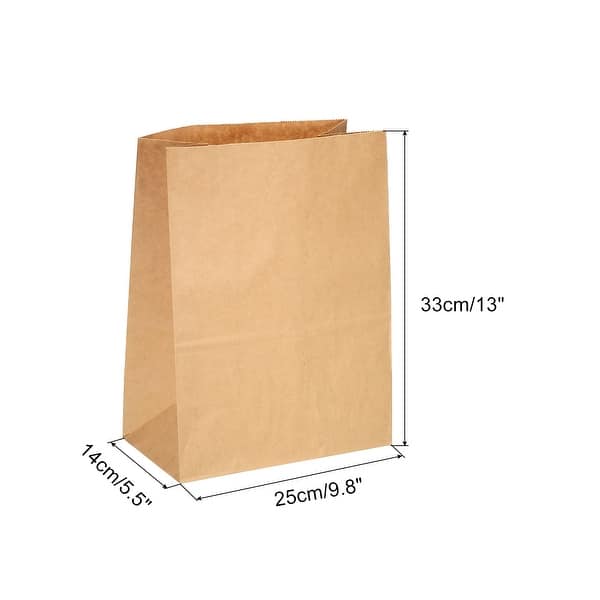 Paper Bags Brown Paper Grocery Bag 10lb 9.8x5.5x13 inch 70g, Pack of 50 ...