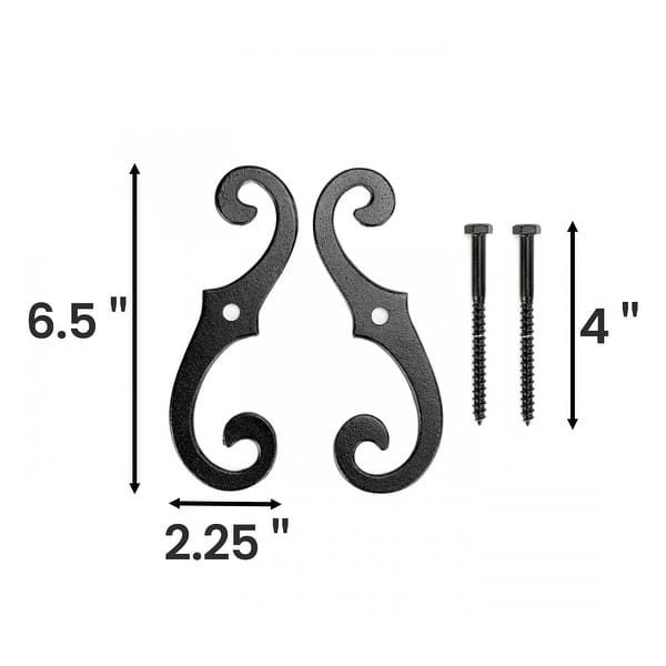 Black Aluminium Shutter Dog Holders 6.5" S Style External Shutter ...