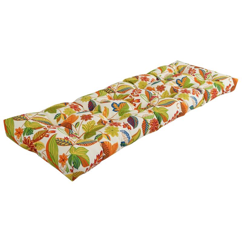 Tufted Indoor/Outdoor Bench Cushion (Multiple widths from 46 to 60 inch ...