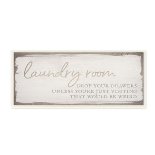 Stupell Laundry Room Drop Your Drawers Distressed Borders Wood Wall Art ...