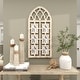 Wooden 6 Slot Wall Photo Frame with Window Arch Shape - Light Brown ...