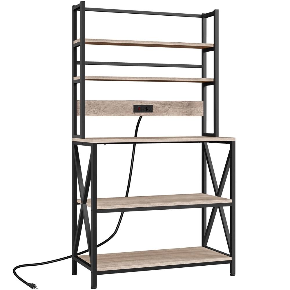 Yaheetech 5-Tier Baker's Rack with Power Outlets Coffee Bar Station ...