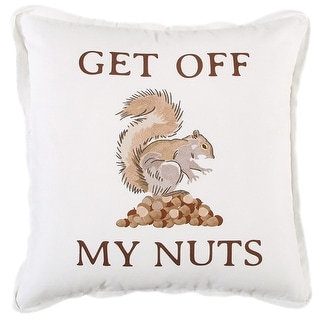 Brown and White Get Off My Nuts Modern Throw Pillow - Bed Bath & Beyond ...