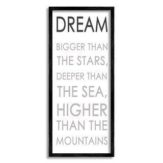 Stupell Dream Bigger Than the Stars Motivational Kids Phrase Framed ...