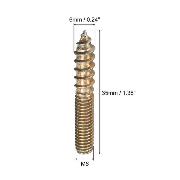 Hanger Bolt Double-Ended Thread Dowel Screw for Wood Furniture 48pcs ...