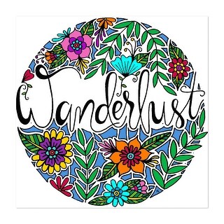 Wanderlust Drawing Botanical Circles Dorm Art Floral Art Print/Poster ...