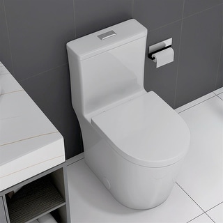 23" Toilet Dual with Double cyclone Flushing for Tiny Bathroom - Bed ...