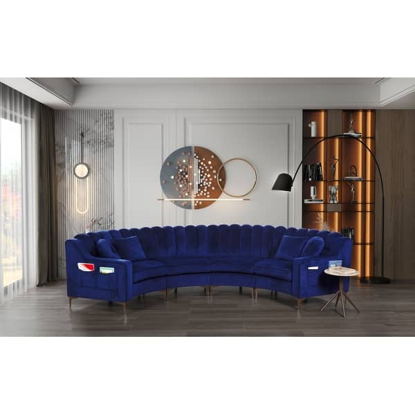 Velvet Curved Sofas & Couches 4 Seats Round shape for Living room - 142 ...