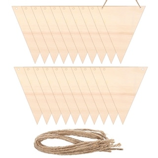 Hanging Wood Sign w Rope, Triangle Shape Wooden Label 4.7"x4" , 20pcs ...