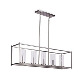 5-light Rectangular Linear Chandelier - Brushed Nickel - Bed Bath ...
