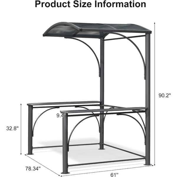 PURPLE LEAF Barbecue Grill Gazebo Aluminum Frame Grill Shelter with ...