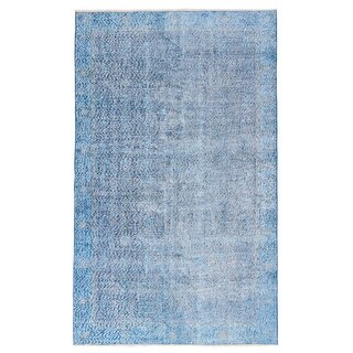 ECARPETGALLERY Hand-knotted Color Transition Light Blue Wool Rug - 4'9 ...