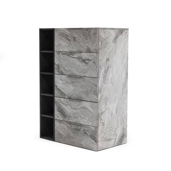 Nova Domus Maranello Modern Grey Wash & Faux Marble Chest - Bed Bath ...