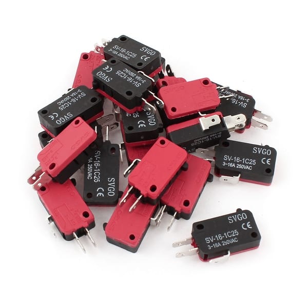 20 Pcs Push Button Snap Action Micro Switch SPDT NC NO SV-16-1C25 AC ...