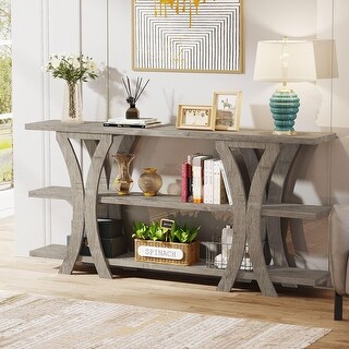 Console Table with Storage Shelf, 70.8 Inch Long Sofa Table Entry Table ...