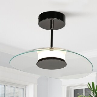 Modern LED 1-Light Chandelier Glass Semi-Flush Mount Ceiling Lights ...