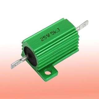25 Watt 5K Ohm Wirewound Aluminum Housed Power Resistor Green - Bed ...